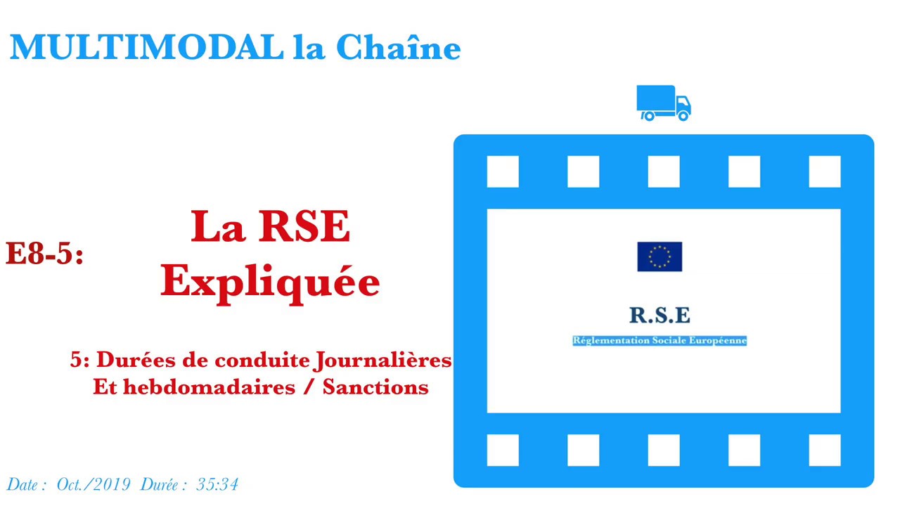 La RSE Expliquée 5/11 "Durées de conduite journalière et Hebdomadaire ...