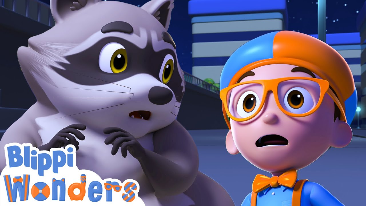 Blippi Wonders - Blippi Meets A Scary Raccoon! | Blippi Animated Series ...
