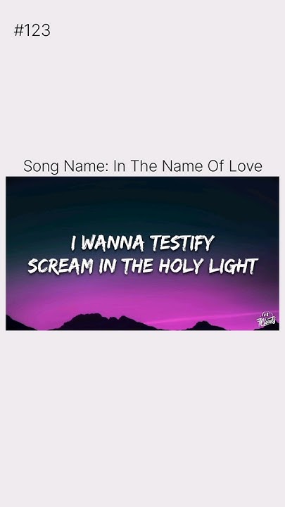 In The Name Of Love Song Lyrics #shorts - YouTube