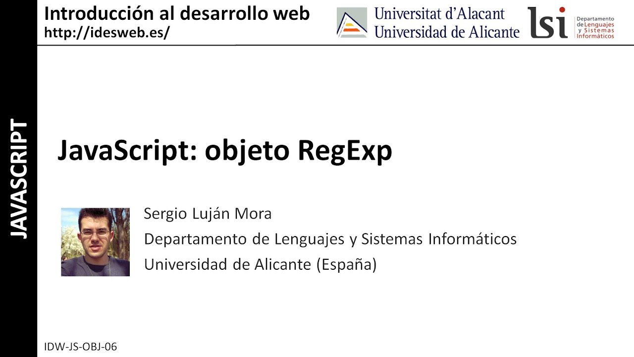 JavaScript: objeto RegExp - YouTube