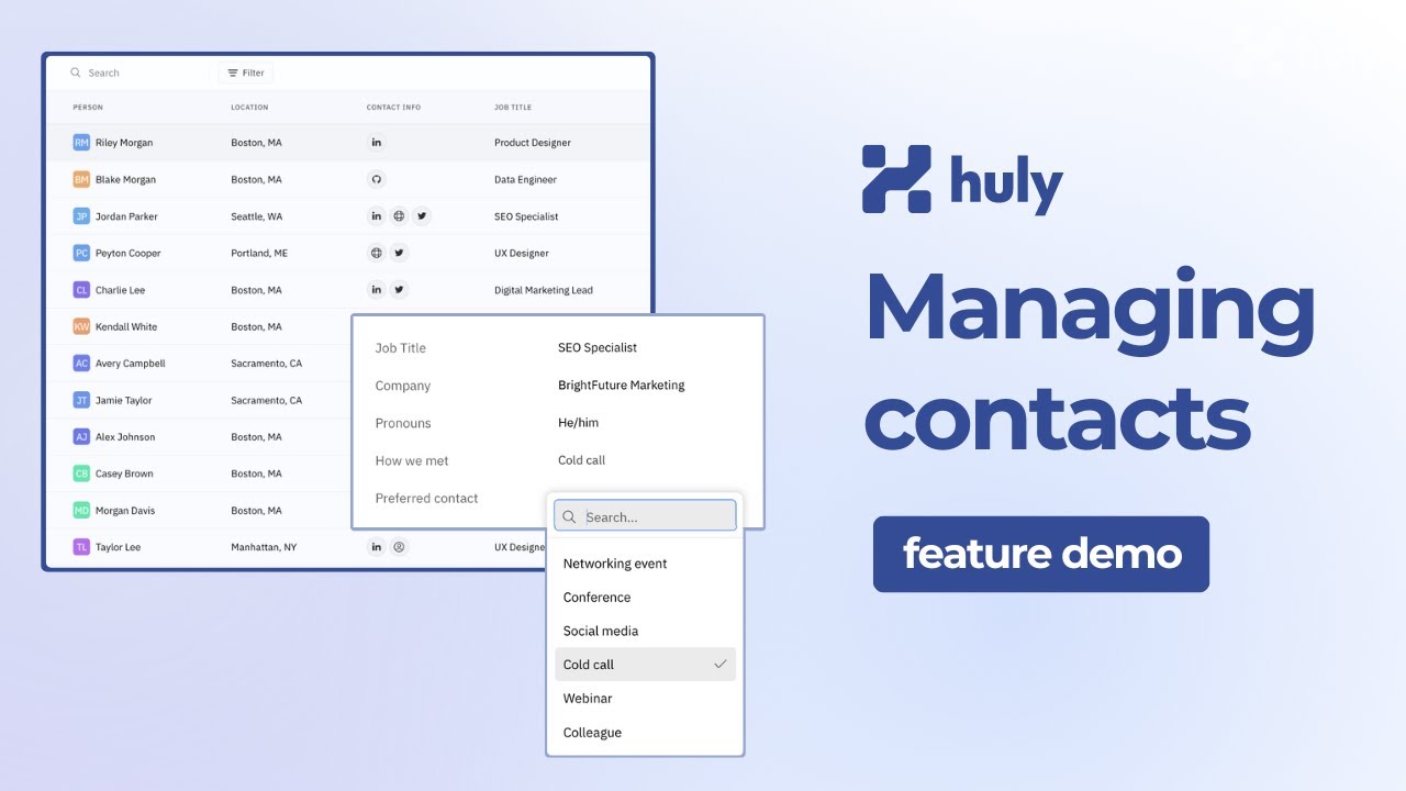 Manage contacts in your Huly workspace - YouTube