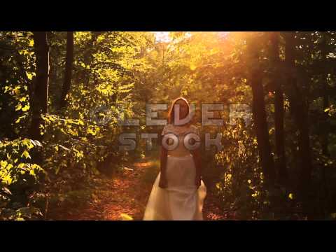 Beautiful Female Model Bride Dress Walking Nature Smiling HD - Stock Footage