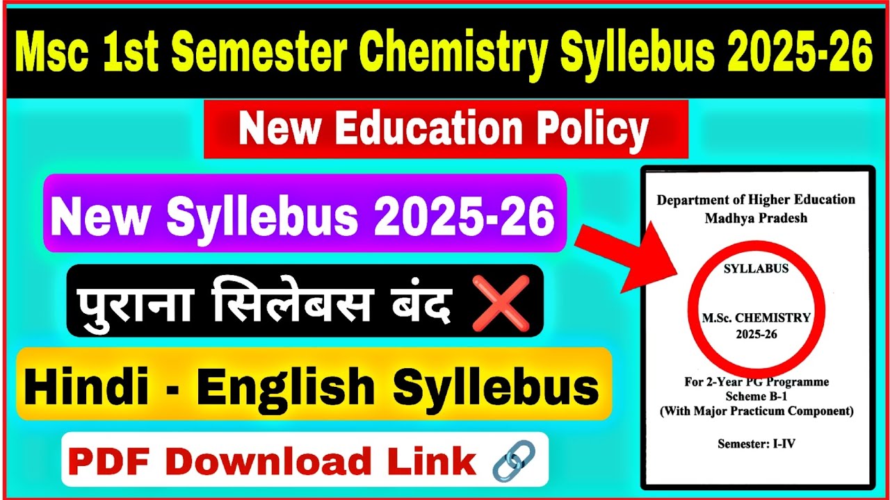 Msc 1st Semester Chemistry New Syllabus 2025-26 Msc Chemistry New ...