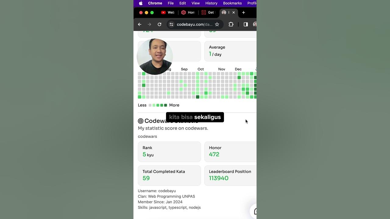 CODEWARS API FOR OUR PORTFOLIO, 100% FREEE!!! #codewars #portfolio - YouTube