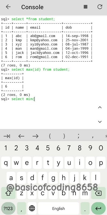 How to write Max and min query in SQL👍 #sql#max#min#query#oracle#shorts ...