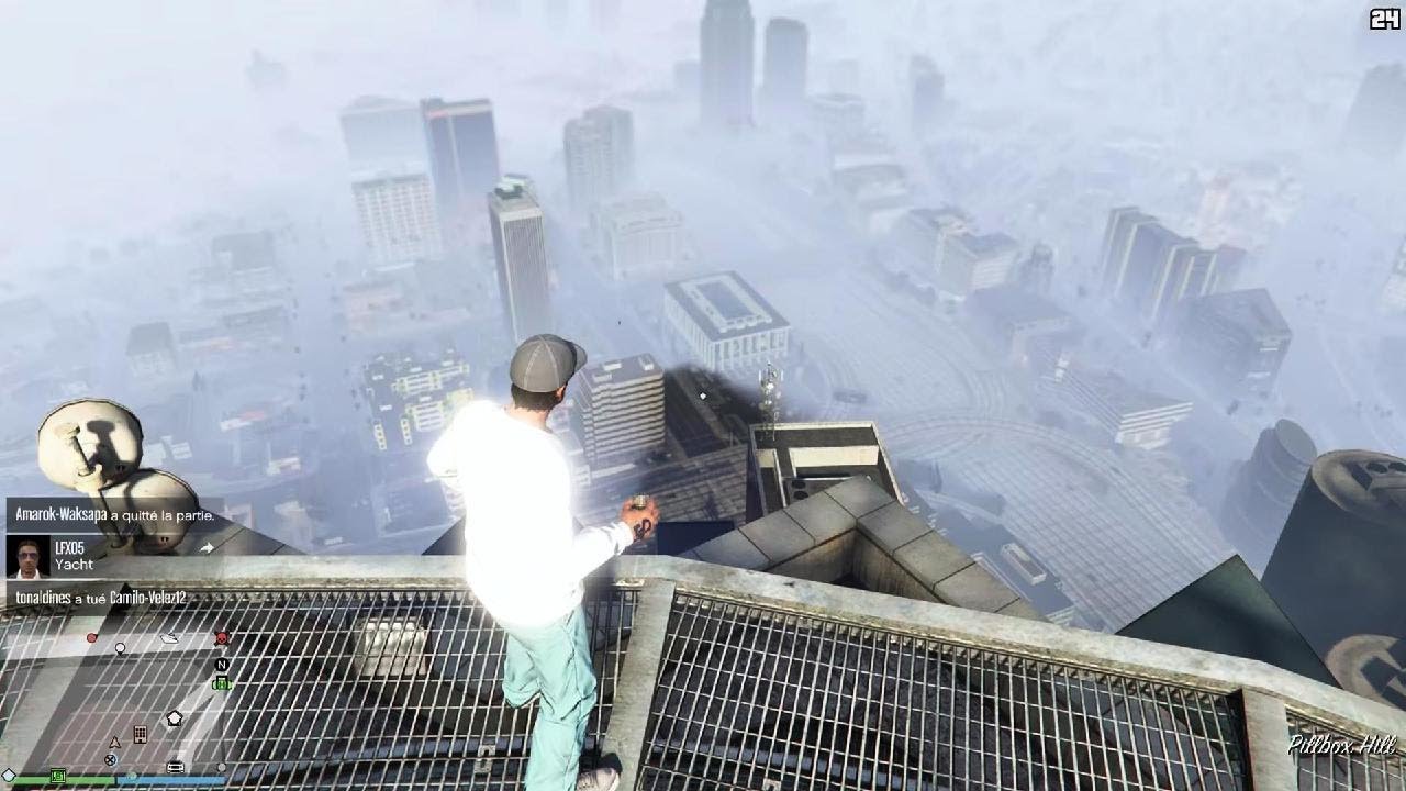 Grand Theft Auto V kill au cocktail depuis maze bank - YouTube