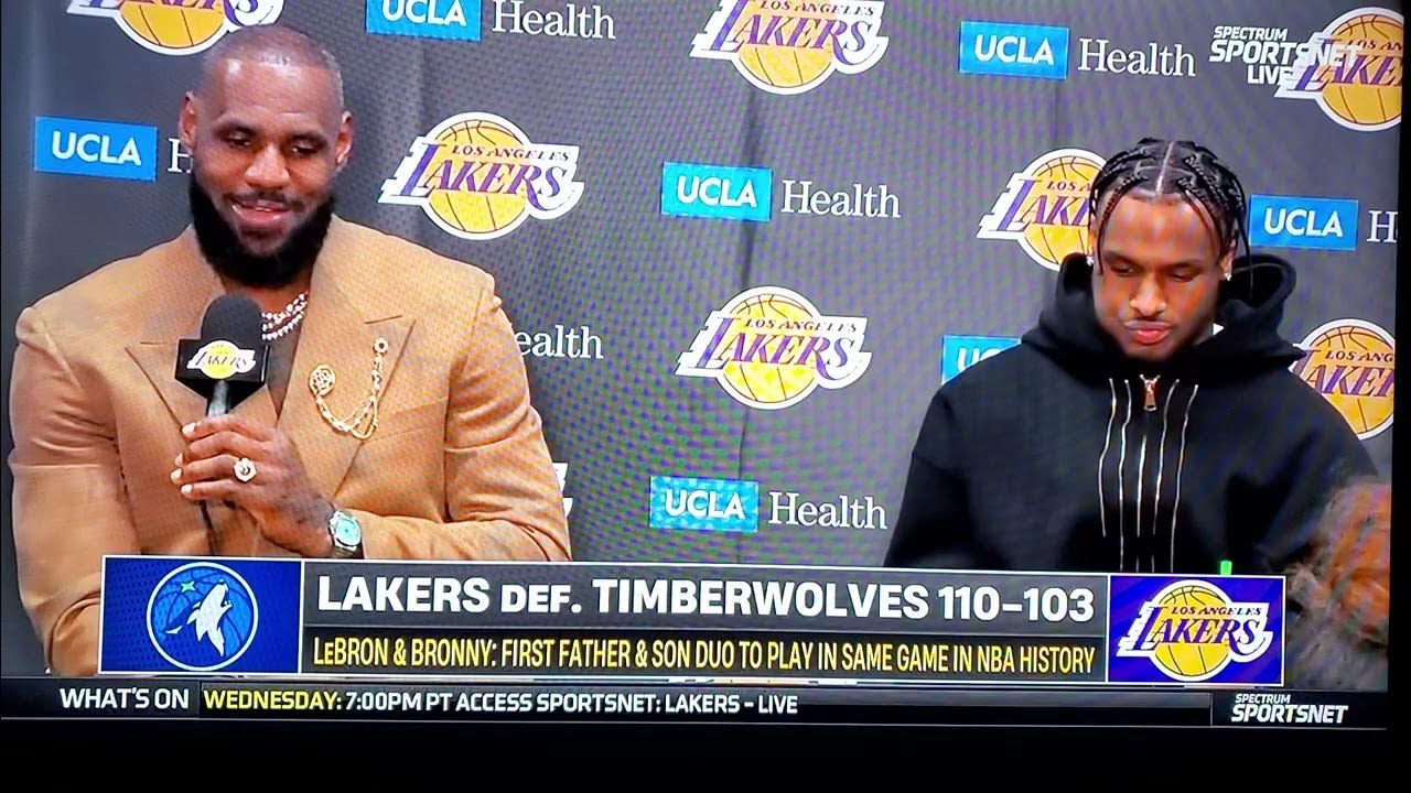 LBJ Bronny James' post-game interview a historic milestone as the 1st father-son duo in NBA ...