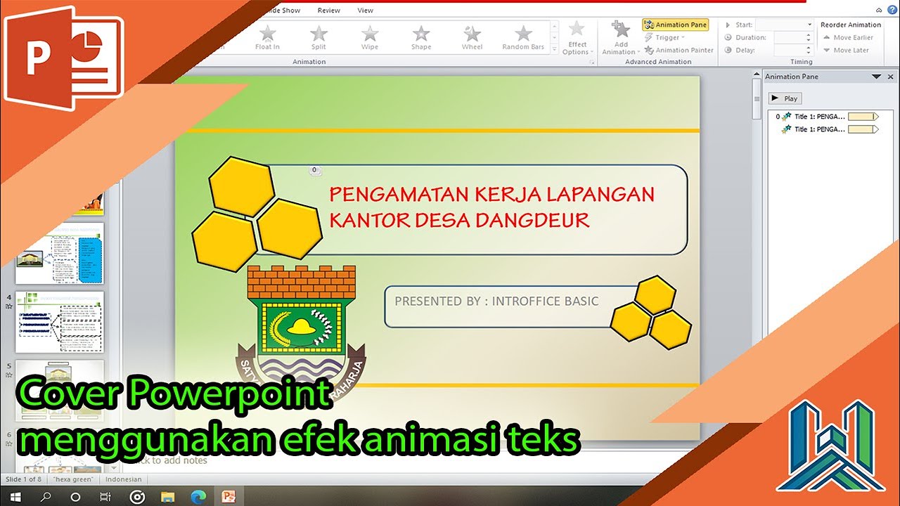 Cara membuat Cover Presentasi Teks menyala dan bergerak, sangat simple ...