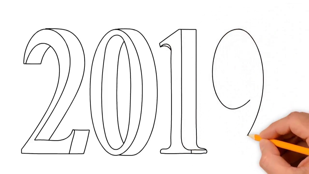 How to Draw number 2019 3D | 2019 3d - YouTube