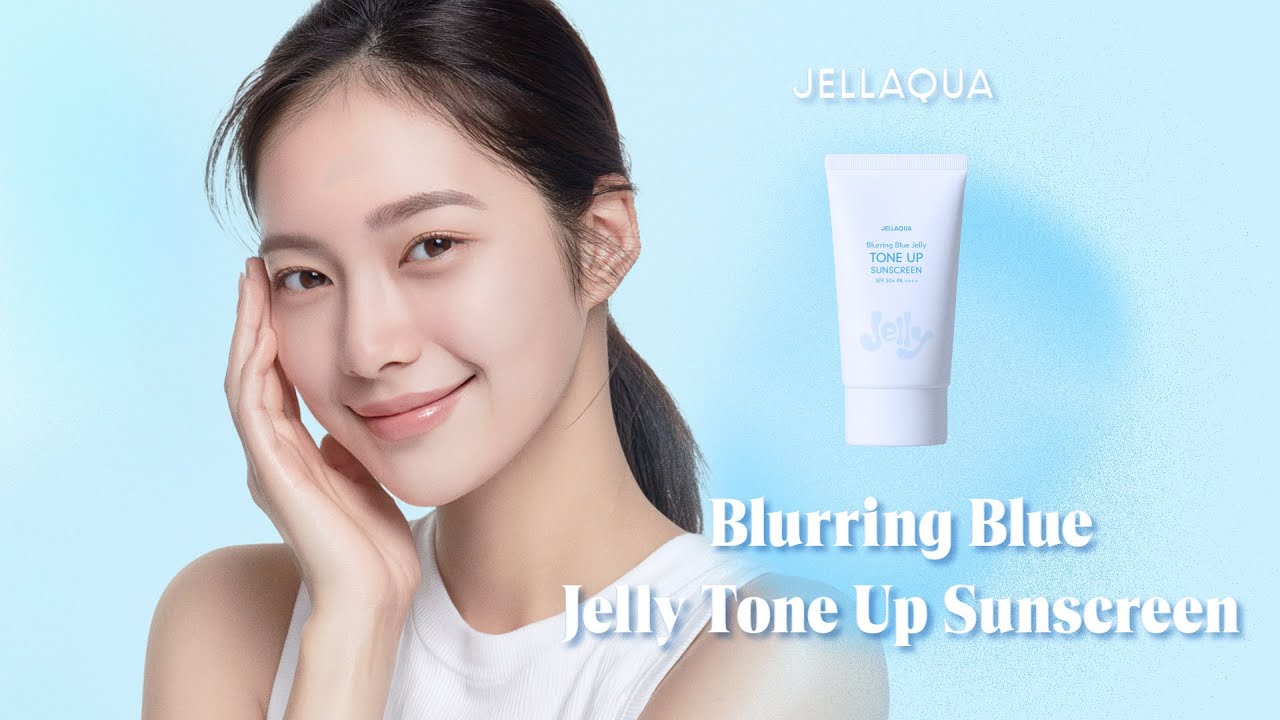 [Jellaqua][젤라쿠아][제품][FR] “Blurring Blue Jelly Tone Up Sunscreen" - YouTube