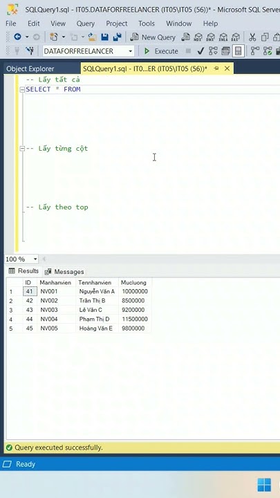 🔴 SQL: Các kiểu lấy dữ liệu bằng câu lệnh SELECT trong SQL - YouTube