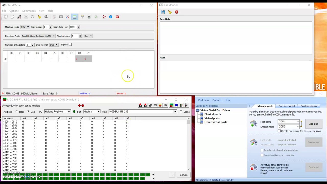 Simulación de Comunicación Modbus RTU - YouTube