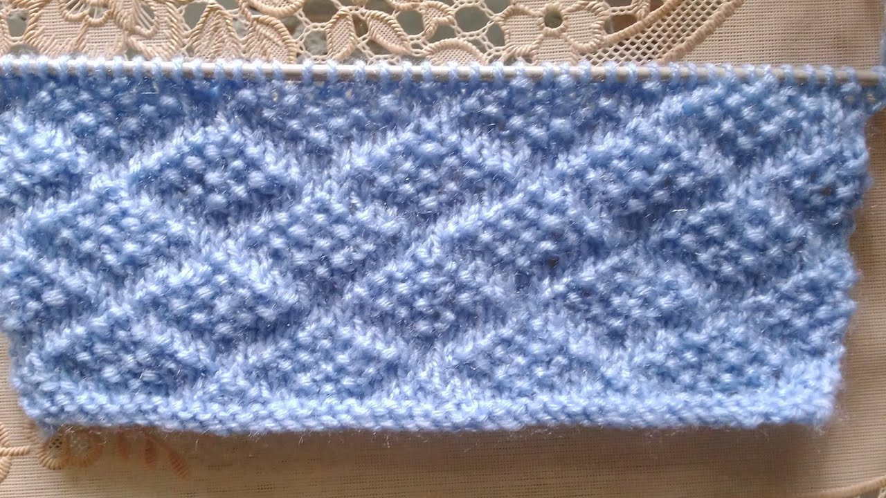 Embossed Diamond knit stitch knitting pattern for Sweater, jacket ...