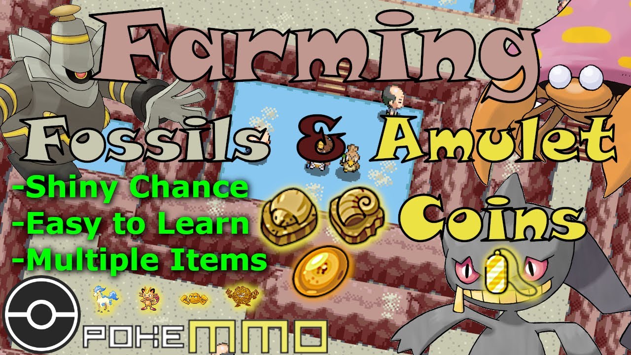 [PokeMMO]Farming Amulet Coins & Fossils(Moneymaking Method) - YouTube