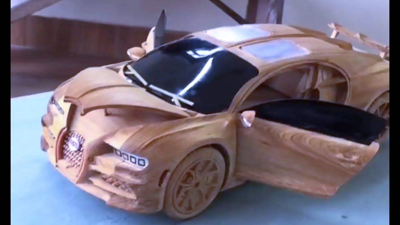 Wood Carving - Bugatti Chiron - Woodworking Art - YouTube