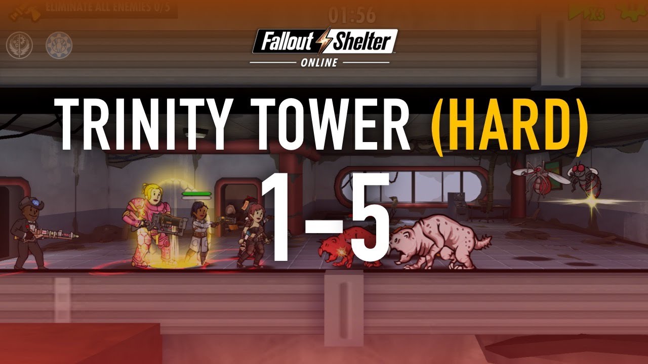 Fallout Shelter Online - Trinity Tower Floor 1 to 5 (Hard) - YouTube