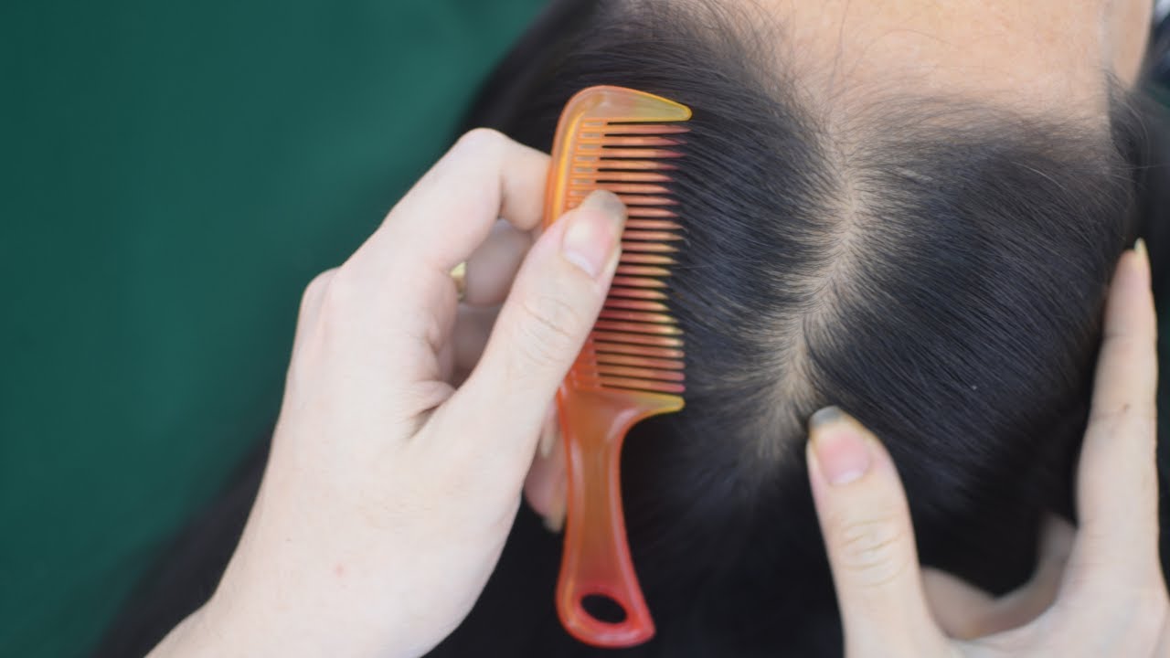 ASMR Hair Parting, Hair Combing With Comb, Scalp Massage, Scalp ...