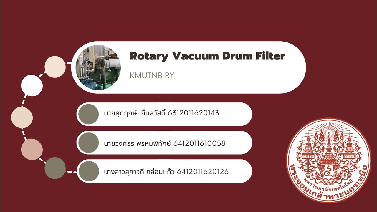 Unit Operation 1 Rotary vacuum drum filter (RVDF) KMUTNB RY - YouTube