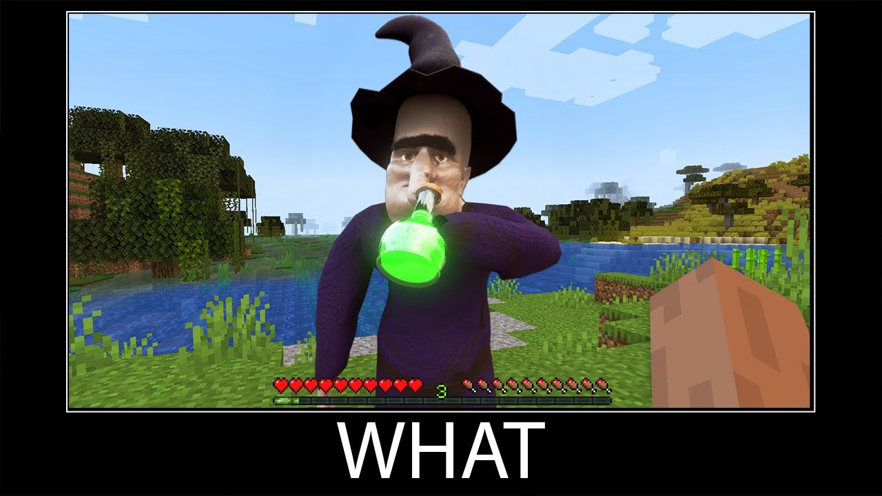 Minecraft wait what meme part 292 realistic minecraft Witch - YouTube