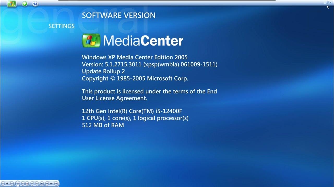 Windows XP Media Center Edition 2005 - YouTube