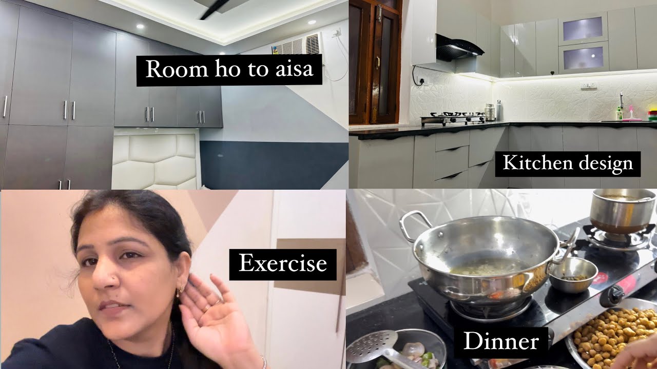 Room ho to aisa ki sab bole || and kitchen design 👌||full day vlog ...