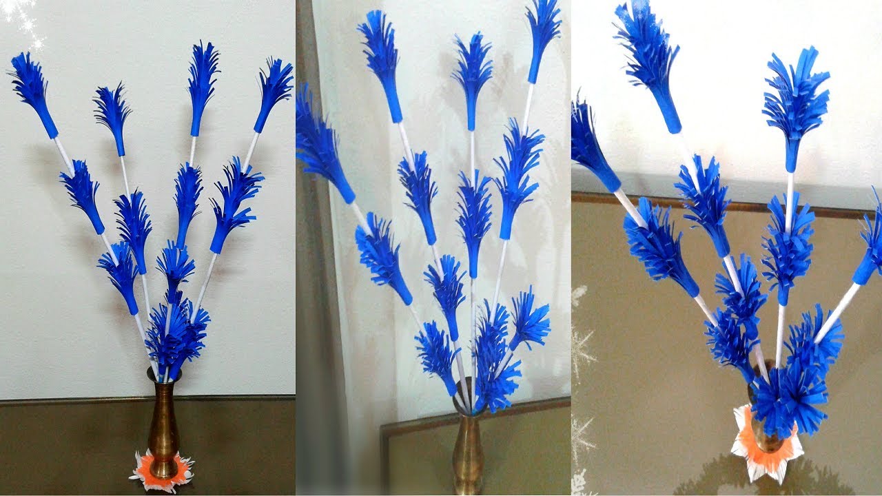 Paper Flower Stick 1 - DIY - Paper Craft - Handcraft - YouTube