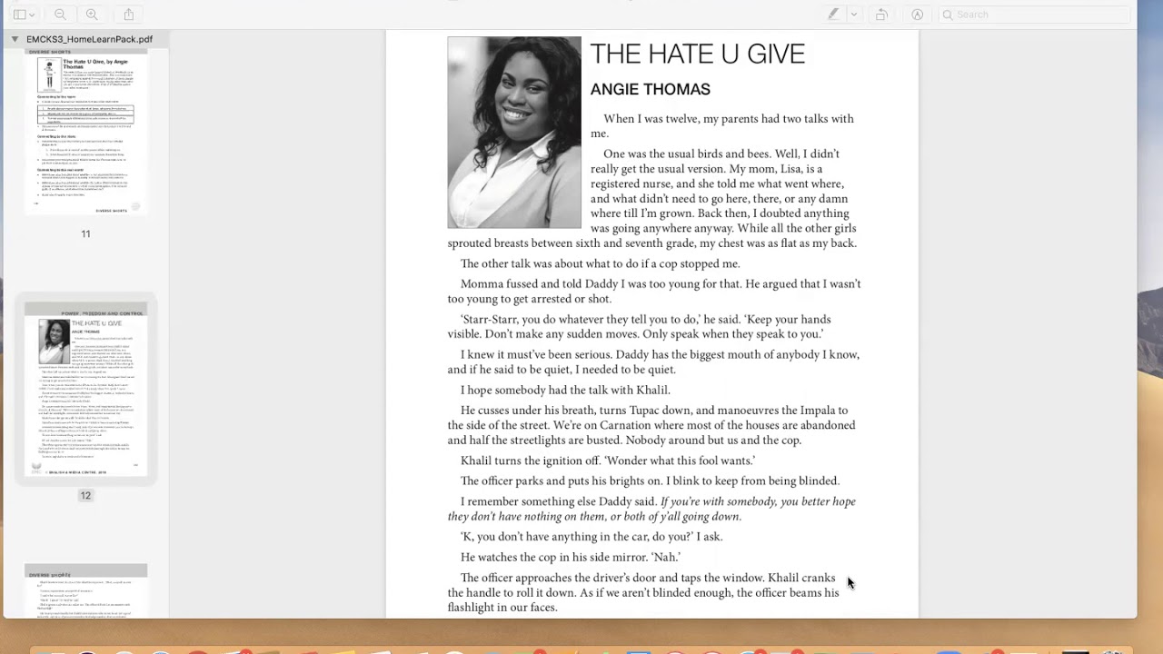 The Hate U Give by Angie Thomas, read by Mrs Bhatt (Recommended for ...