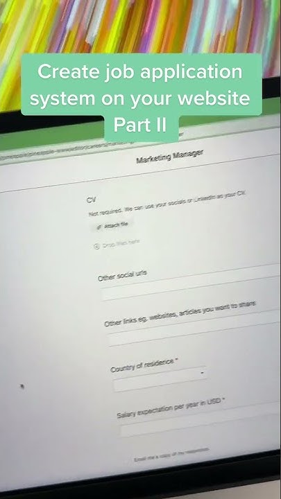Create job application system on your website pt. II - YouTube