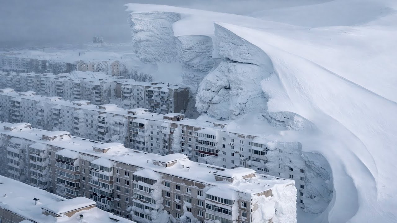 THIS IS NOT AI! Historic blizzard! High-rises completely covered in ...