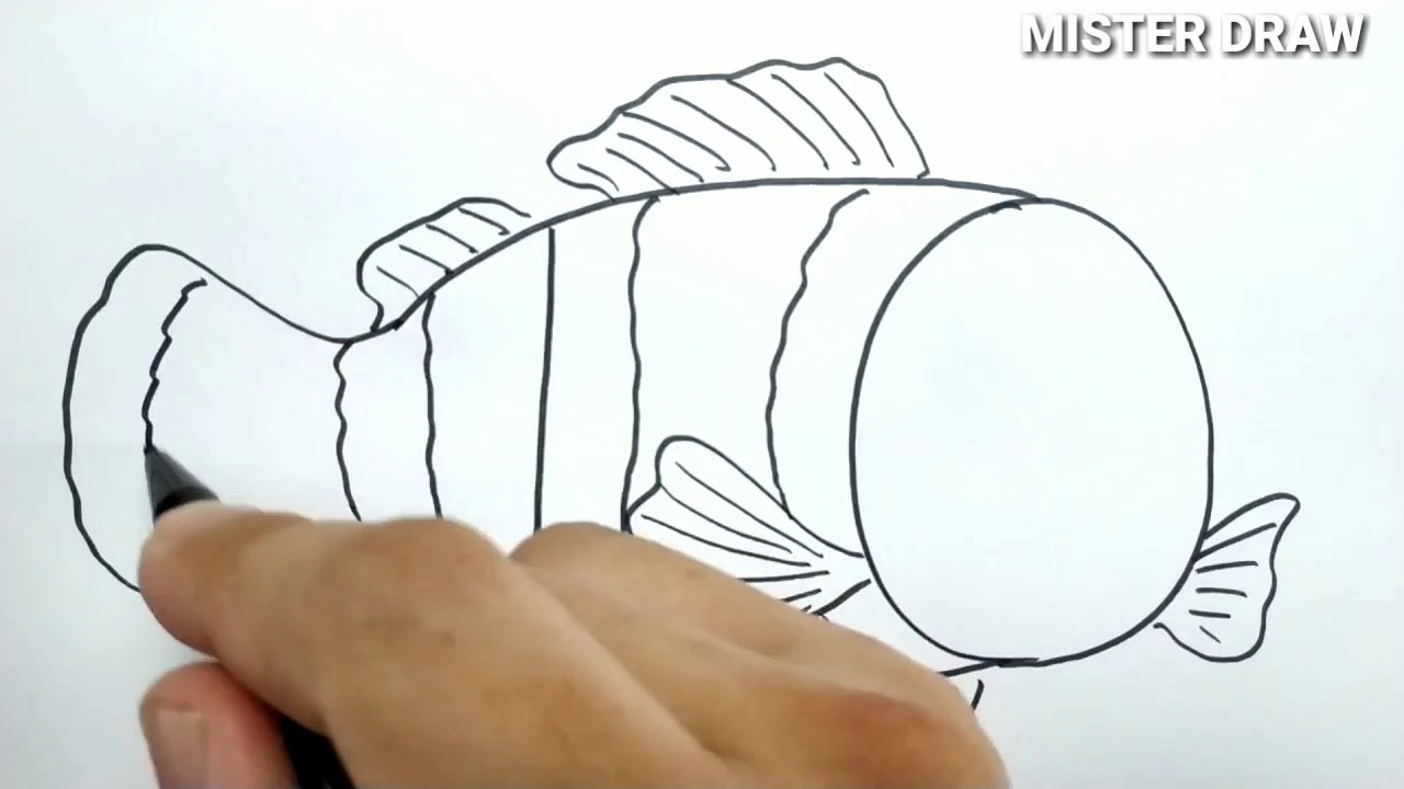 VERY EASY , How to turn number 10 into fish cartoon , learn how to draw ...