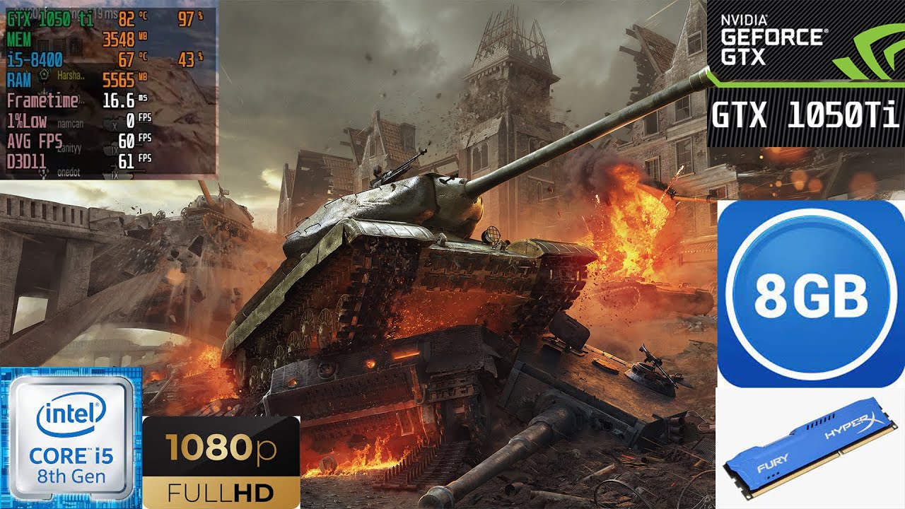 World Of Tanks : GTX 1050Ti 4GB ( Ultra Graphics 1080p ) WOT - YouTube