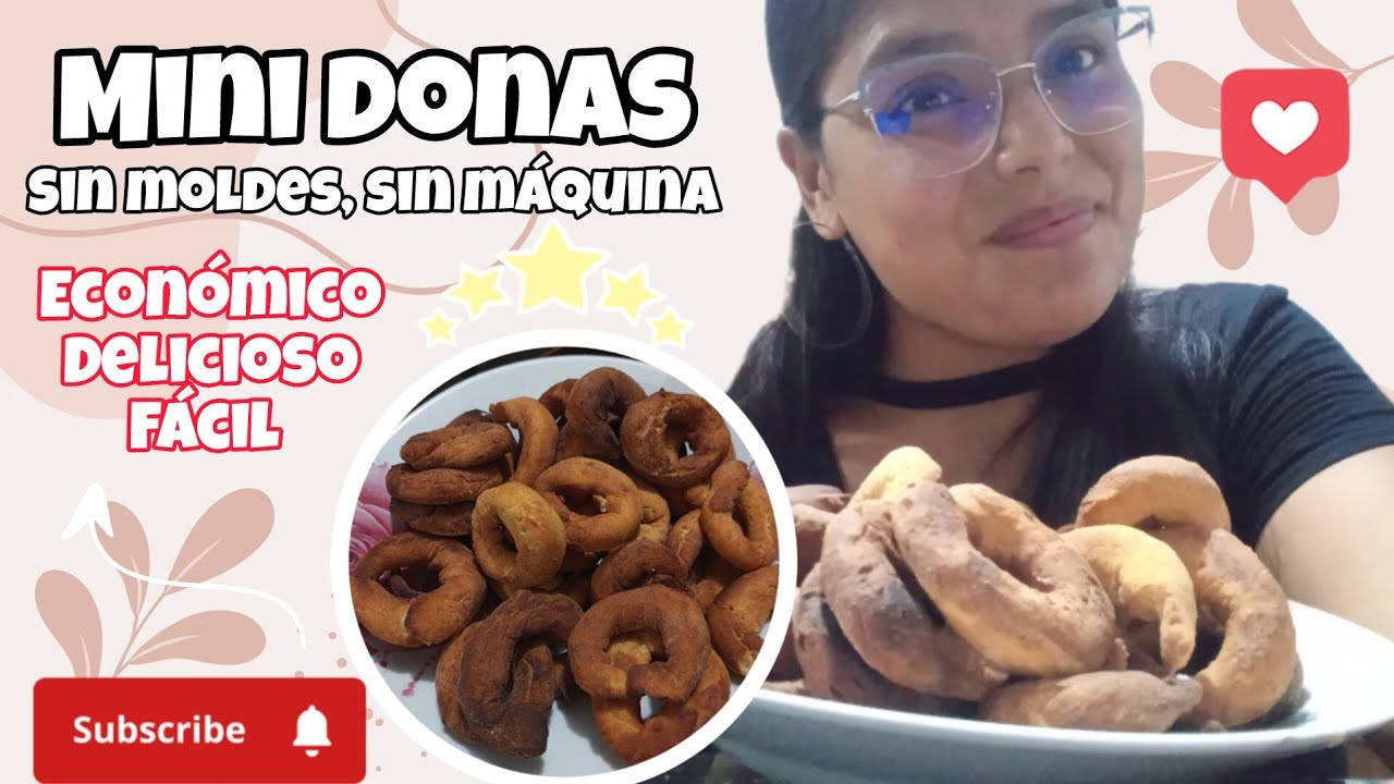 COMO HACER MINI DONAS SIN MOLDE Y SIN MÁQUINA| RECETA FÁCIL 🍩 | Ideal ...