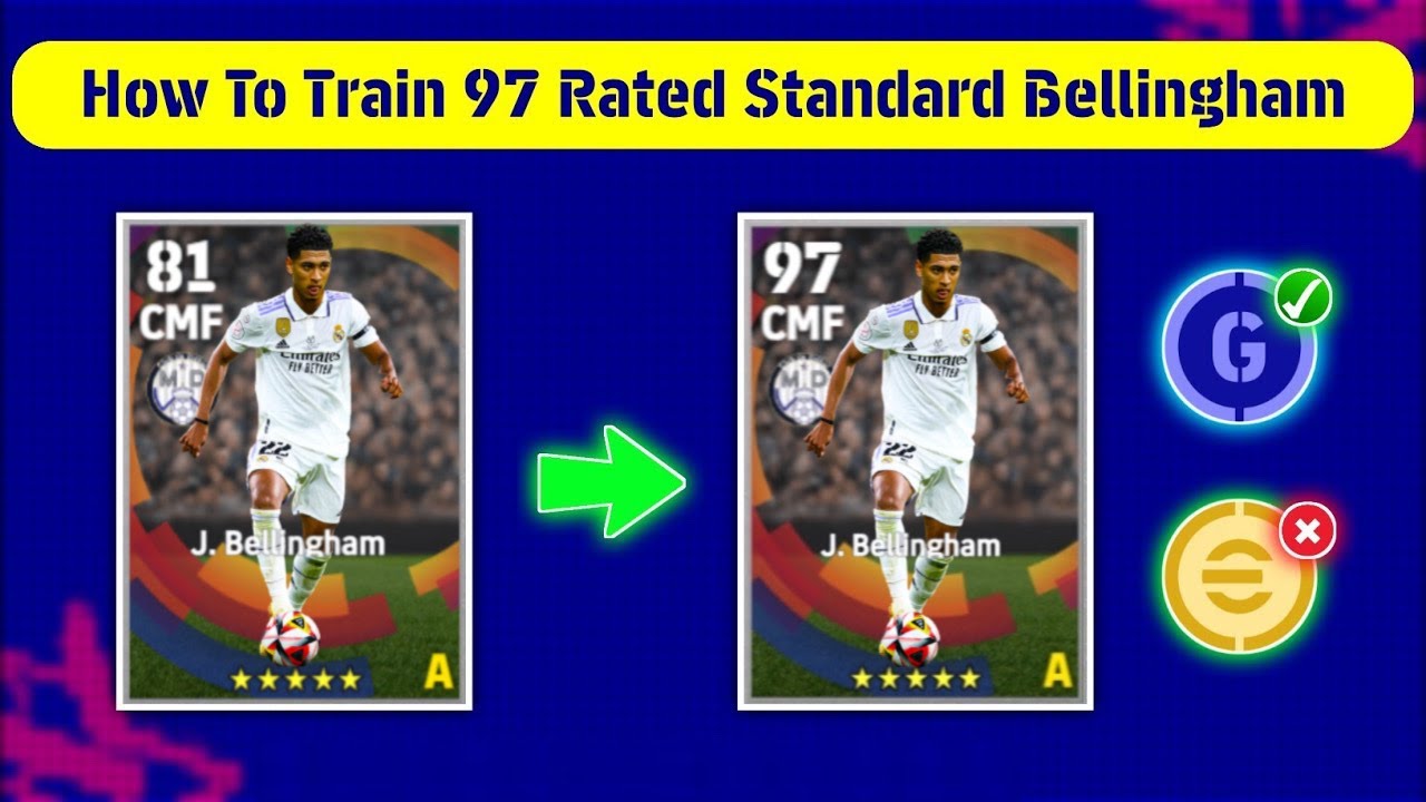 HOW TO TRAIN 97 RATED J.BELLINGHAM STANDARD CARD IN EFOOTBALL?MAX ...