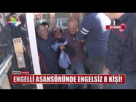 Engelli asansöründe engelsiz 8 kişi!