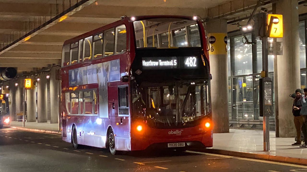 FULL ROUTE VISUAL | Abellio Route 482 Southall Town Hall To Heathrow ...
