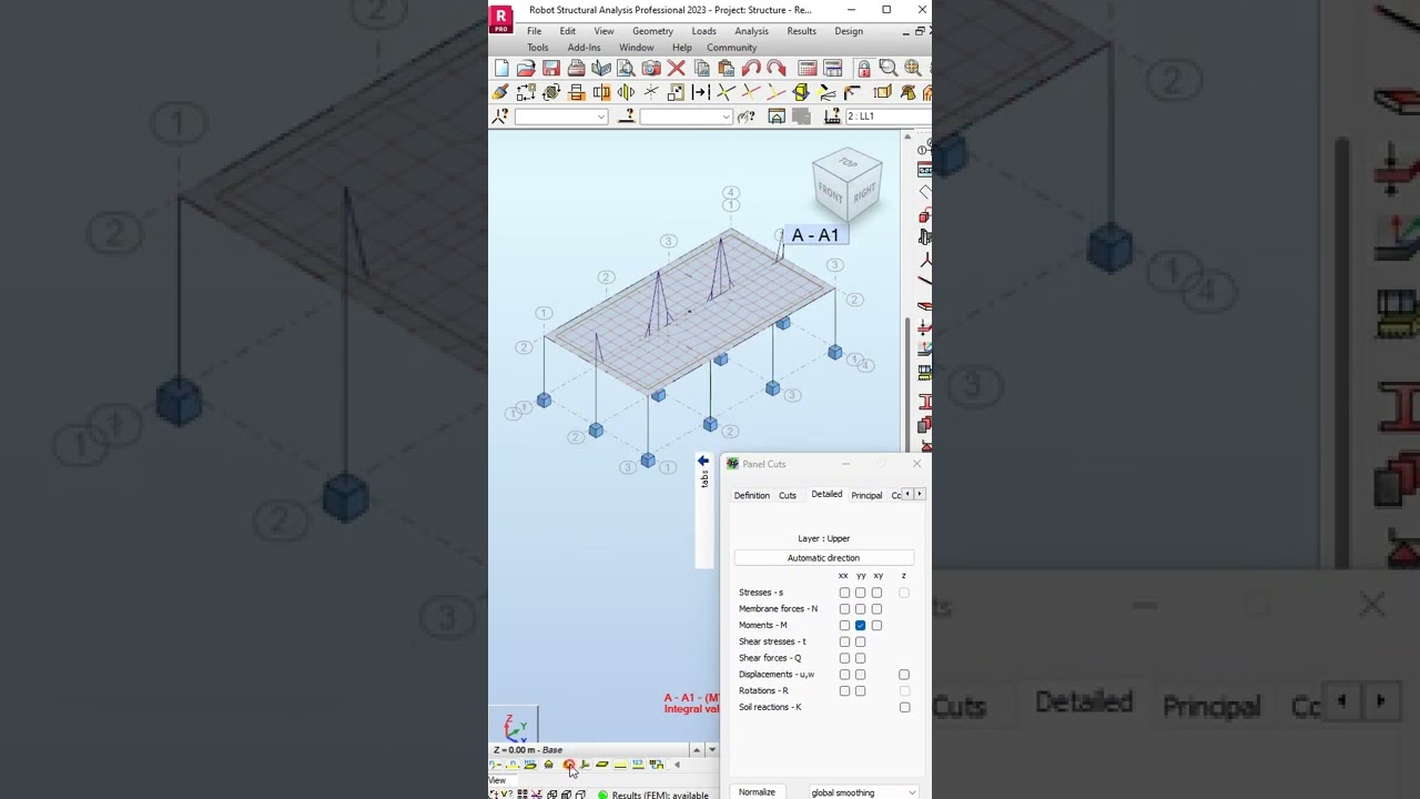 Reading Results using Panel Cuts in Robot Structural Analysis #shorts ...