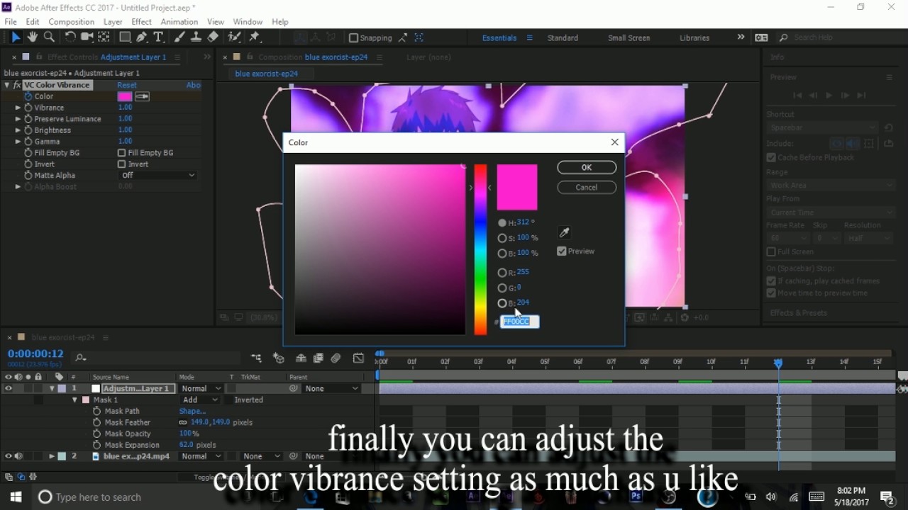 amv tutorial/color change - YouTube