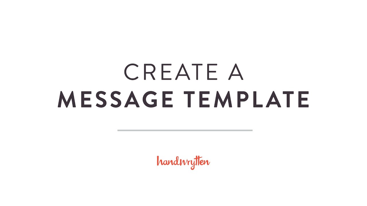 Create a Handwritten Message Template - YouTube