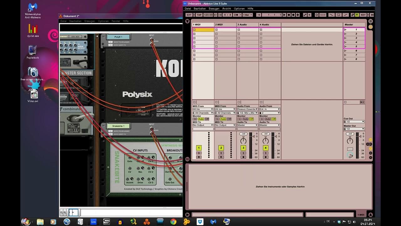 Ableton Live 9 + Propellerhead Reason: MIDI & Audio-Routing - YouTube