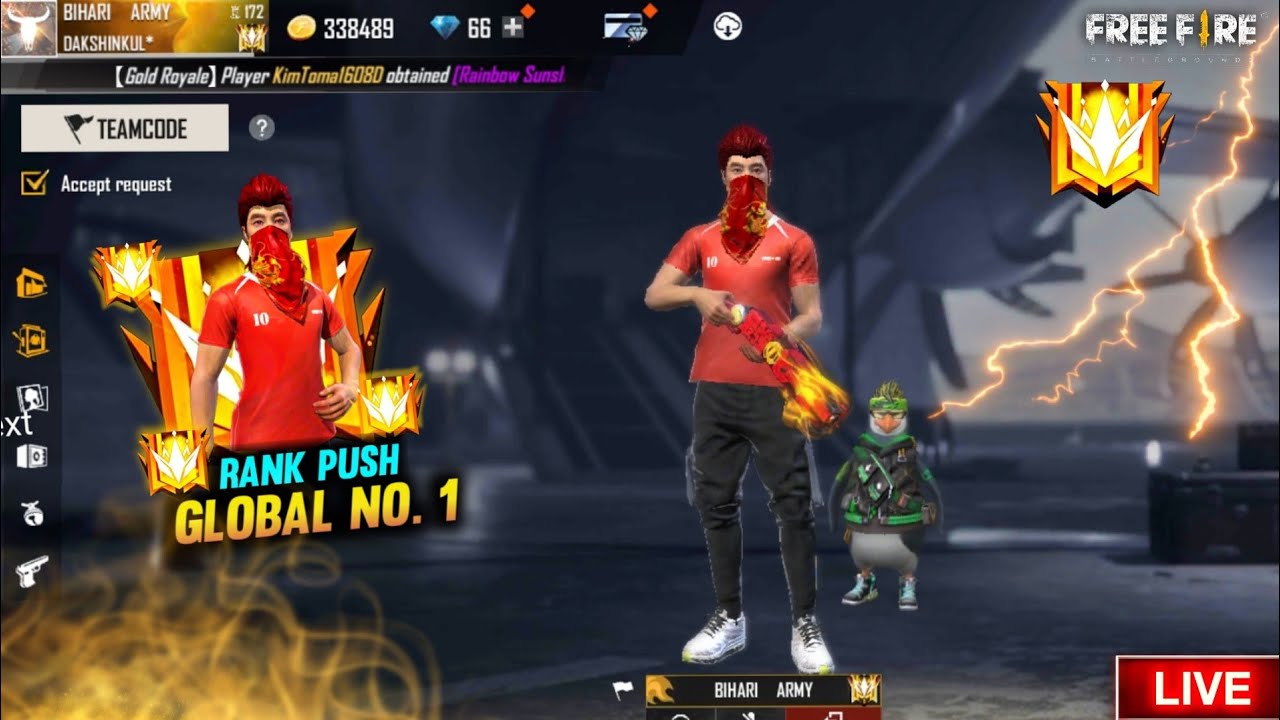 Free Fire Rank Push || Teamcode Gameplay | ff live - YouTube