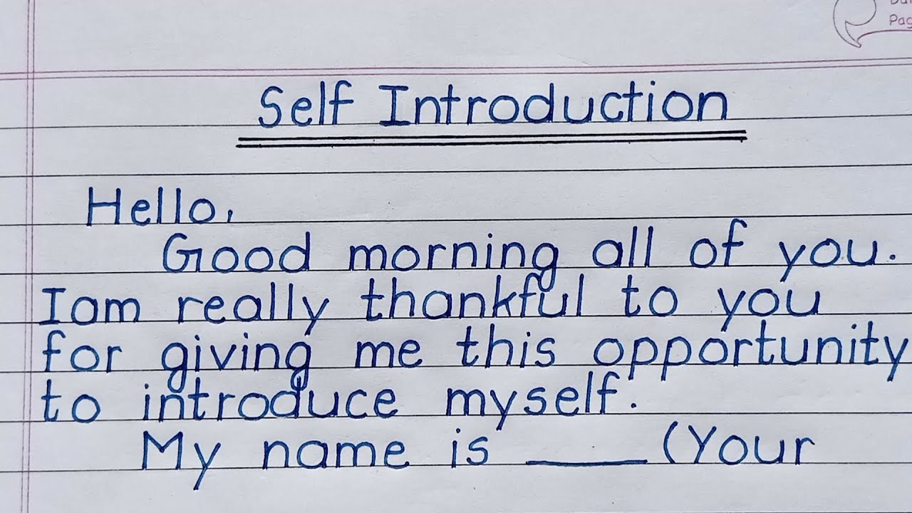 Self Introduction For Job Interview || How to give your self ...