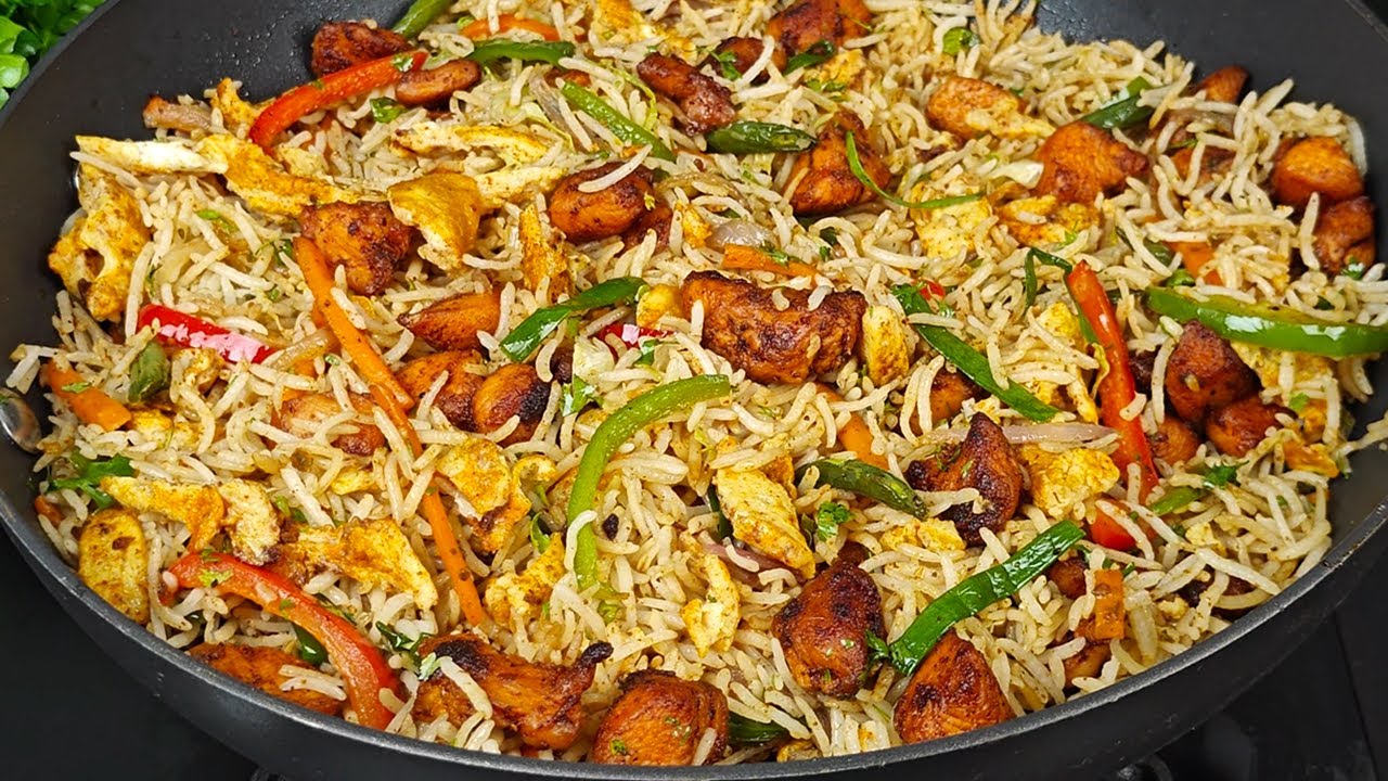 Chicken Tikka Fried Rice | Restaurant Style Chciken Fried Rice ...