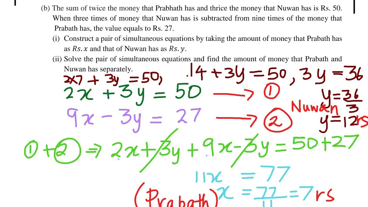 Grade 10, 11 Maths Important chapter Questions ⏳️📖| Simultaneous ...