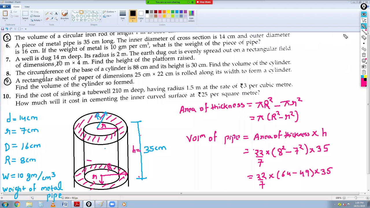 Cbse Class 8th Maths Cordova Surface Area And Volume Lecture 11 YouTube cbse-class-8th-maths-cordova-surface-area-and-volume-lecture-11-youtube