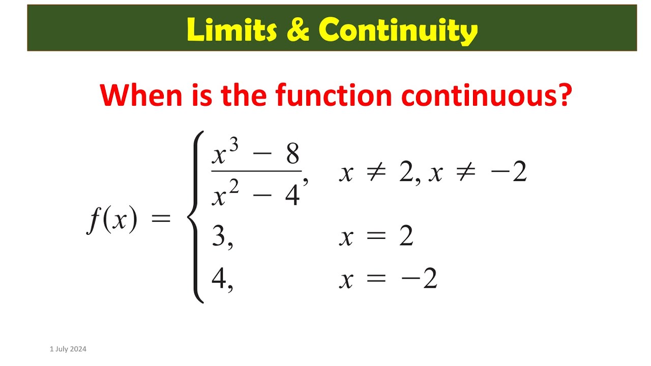 🌸Limits and Continuity, test of continuity of a function - IIT JEE ...