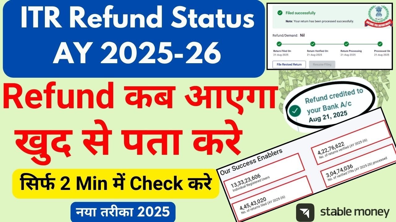 ITR Refund 2025-26 Kab aayega | ITR Refund Status Check 2025 | ITR Kab ...