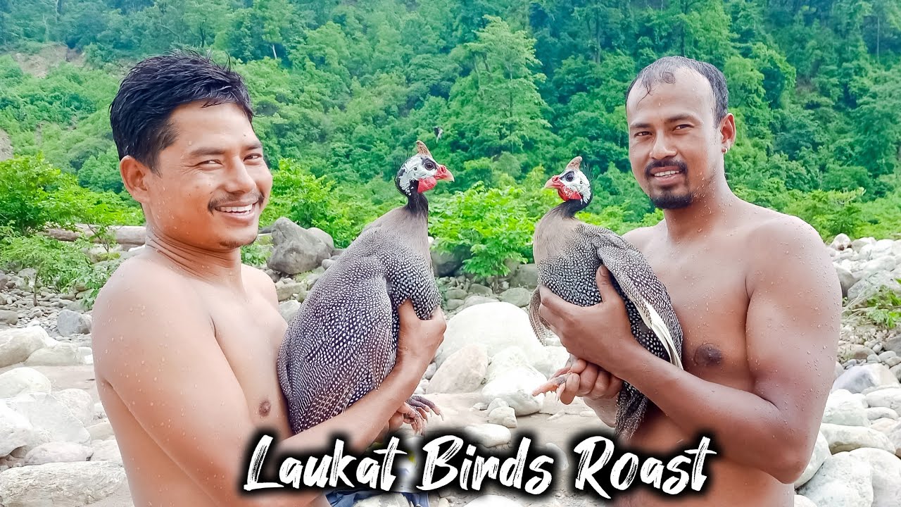 How to Make Laukat Birds Roasted ? Mountain River Side Roast Making and ...