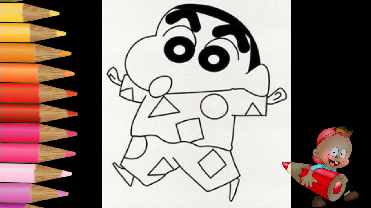 how to draw funny and cute sinchan//easy drawing and painting of ...