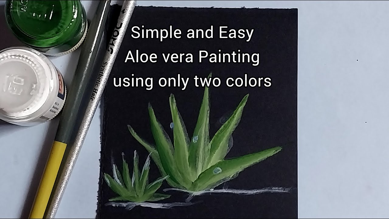 Simple and Easy Aloe vera Painting Step by Step / One Stroke painting ...