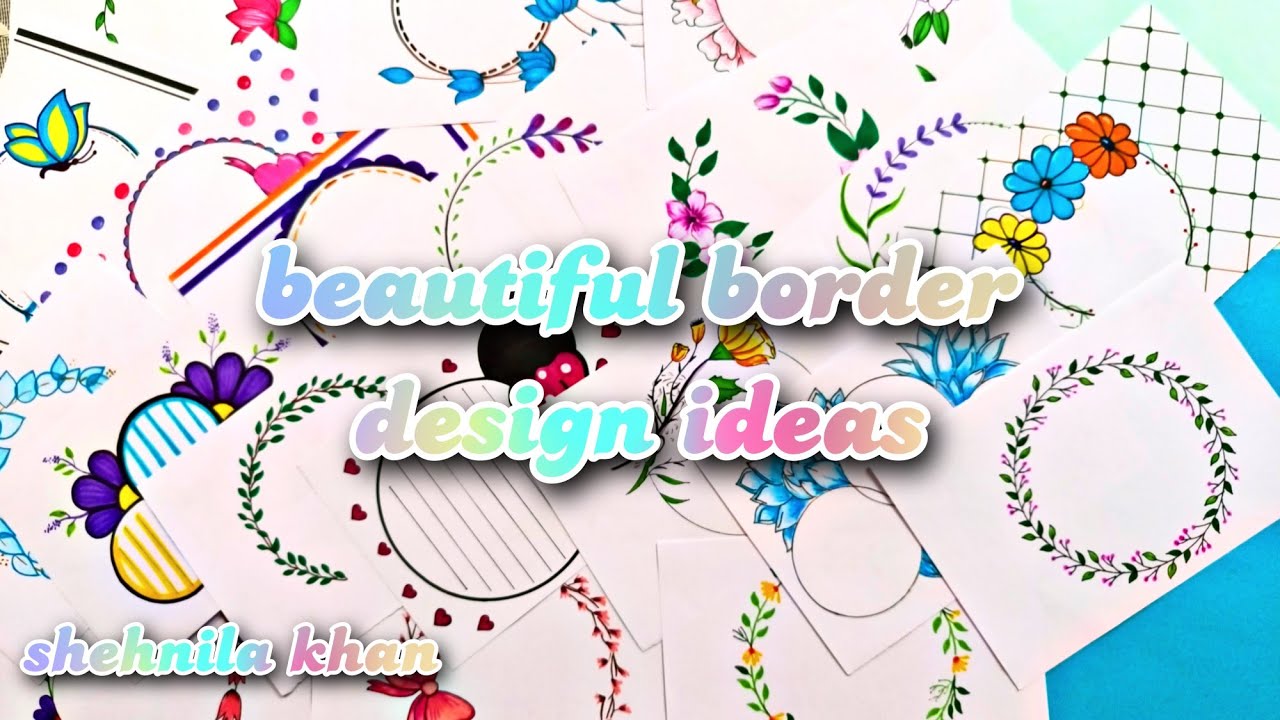 20 BEAUTIFUL BORDER DESIGNS/PROJECT WORK DESIGNS/A4 SHEET/FILE/FRONT ...